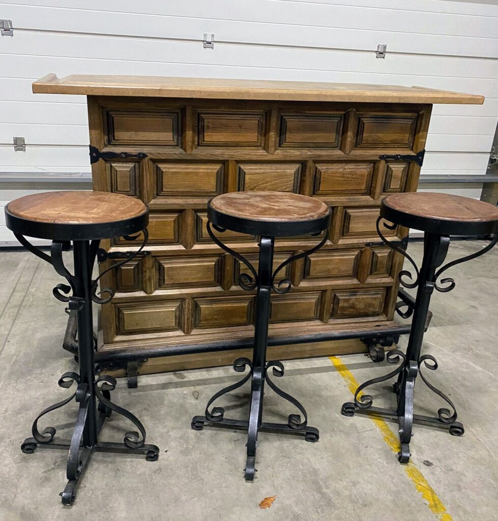 Vintage Bar Rustic Cast Iron Stools – Milele Antiques